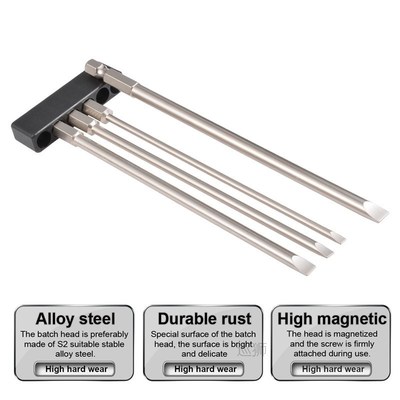 4Pcs 150mm Slotted Tip Magnetic Slotted Screwdrivers Bits Se
