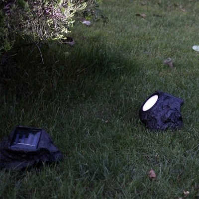 4LED Solar Simulation Stone Lamp Outdoor Garden Lawn Decorat