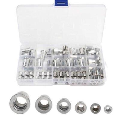93Pcs M3/M4/M5/M6/M8/M10 Aluminum Alloy Rivet Nut Rivnut Fla