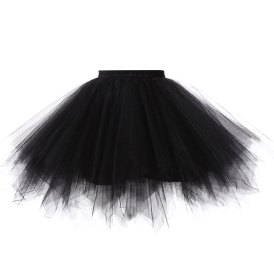 Princess Midi Fairy Tulle Skirt Pleated Dance Tutu Skirts Wo