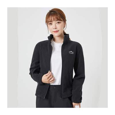 Women/Men Polar Fleece Sports Jacket Running Plus Velvet Fit