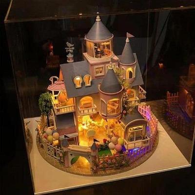 Wooden DIY Doll House, Assembly Table Decor Birthday Gifts