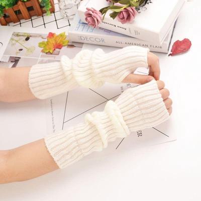 Women's Mitten Knitted Arm Warmers Long Fingerless G