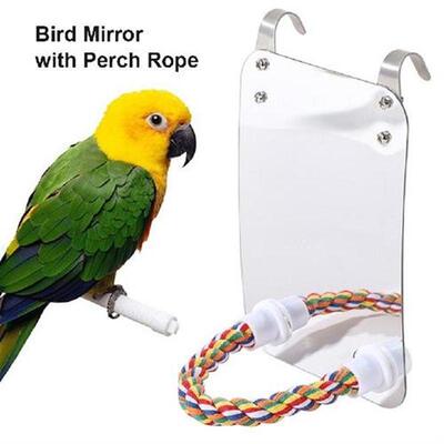 Pet Acrylic Mirror Toy Mirror Cotton Rope Climbing Standing