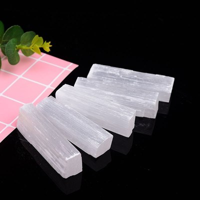 1pc Natural White Selenite plaster Slice Ore Mineral Reiki
