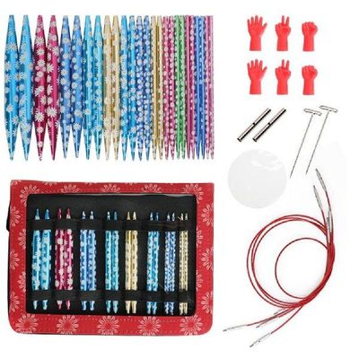 Portable Daisy Circular Ring Knitting Needles Set