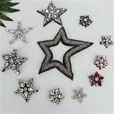 1Pcs Star Shaped Cloth Stickers Rhinestone Patches For