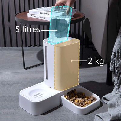 Dog Cat Automatic Feeder Large Capacity Pet Bowl Plastic