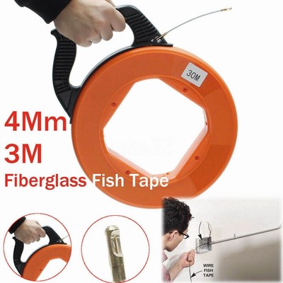 30 Meter Fiberglass Fish Tape Reel Puller Conduit Duct Rodde