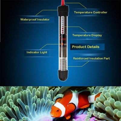 Water-Heater Submersible Heating-Rod Aquarium Fish-Tank Cons