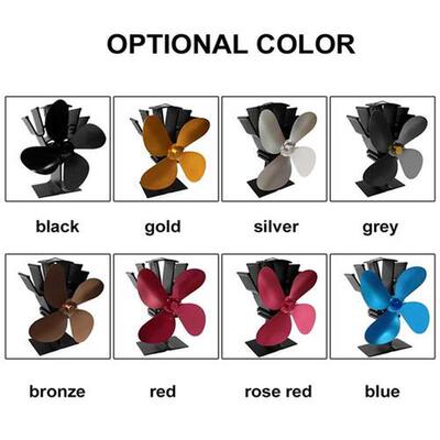 Thermal Automatic Fan 4-Blade Heat Powered Stoves Fan Firepl