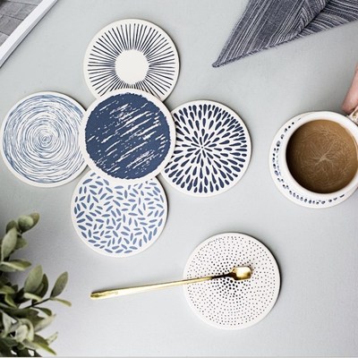 Household items, diatomaceous earth coasters, moisture absor