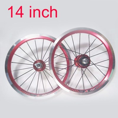 4 Bearing 14 Inch Alloy Alumilum Child Bike Wheelset 20H V B