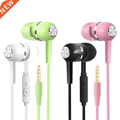 Earphones 3.5mm In-ear Wired Mic Volume Control Headset for