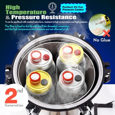 NEW 6pcs Liquid Culture Lids - Autoclavable Rejular Mouth Ja