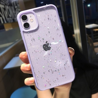 Glitter Star Sequins Soft Bling Clear Phone Case  iPhone 11