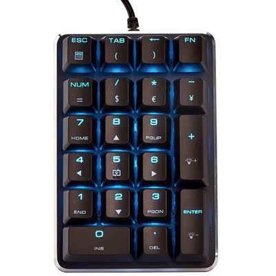 Mechanical Numeric Keypad Brown Switch Wired Ice Blue Backli