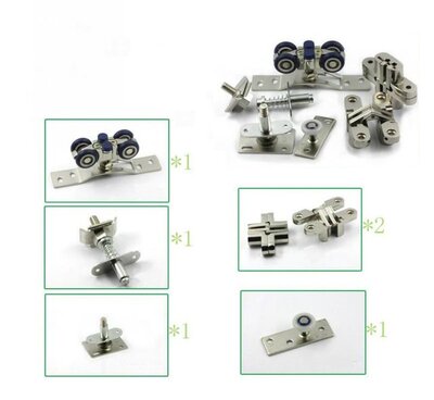 funssor Folding Sliding Wooden Door Roller Rollers Bi-fold 5