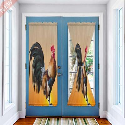 Animal Rooster Sunrise Colorful Window Curtain for Living