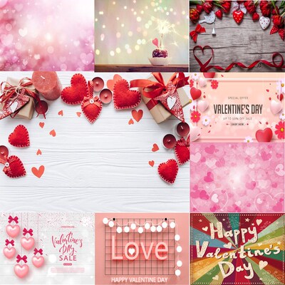 Love Heart Envelope Photography Backdrop Happy Valentines Da