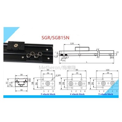 1M Linear Guide SGR 28mm 38mm 44mm 46mm 47mm 60mm Width Guid