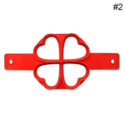 Silicone Pancake Maker Red Egg Rings Mould Non-stick Molds F