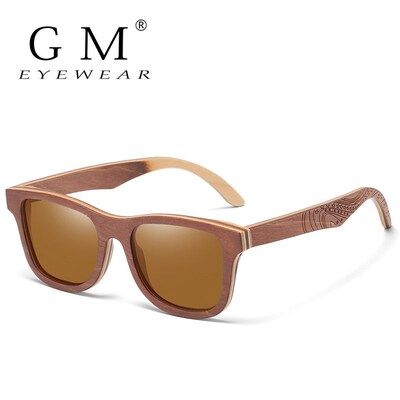 GM Polarized Skateboard Wooden Sunglasses Men UV400 Designe