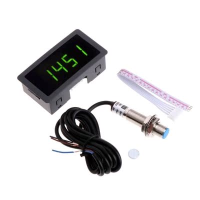 DC 8-24V 4 Digital LED Tachometer RPM Speed Meter with Hall
