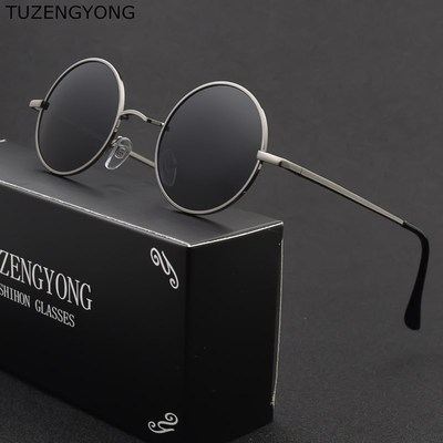 Classic Steampunk Round Sunglasses Men Women Anti UV Polari