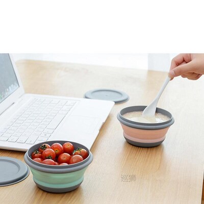 3Pcs/Set Bowl Sets Silicone Folding Lunch Box Folding Bowl P