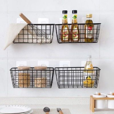 Wrought Iron Bathroom Rack Wall-mounted Shower Gel Storage
