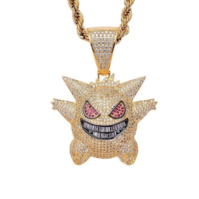 Ghost Little Devil Hip Hop Zircon Pendant Necklace Personali