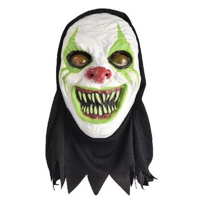 New LED Glowing Latex Clown Headgear Halloween Theme Face