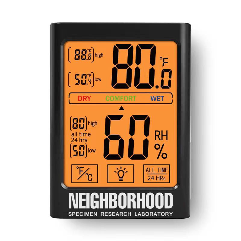潮牌NEIGHBORHOOD植物电子温度计植物多肉大屏触摸背光磁吸湿度计
