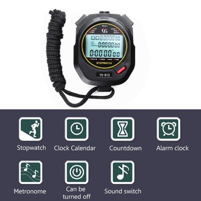 Professional Handheld Timer Digital Stopwatch 10/30/60/100
