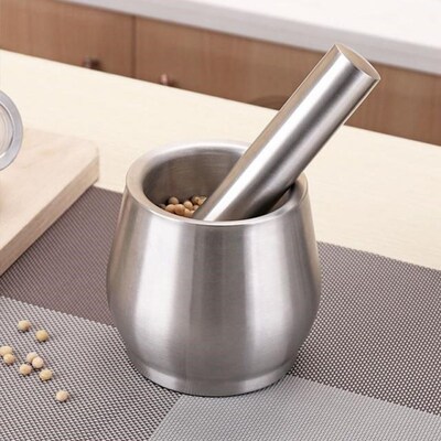 1 Set Household Garlic Pugging Pot Practical Stainless Steel