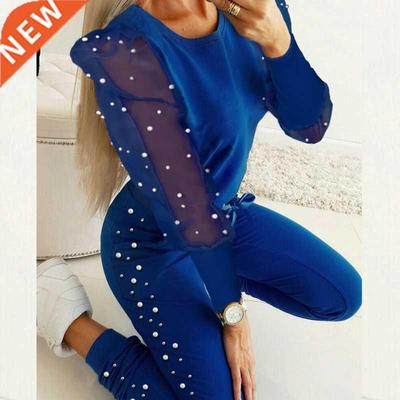 WOMEN AUTUMN COLD SHOUDER TRASUIT SET LADY HIGH WAIST BANDag