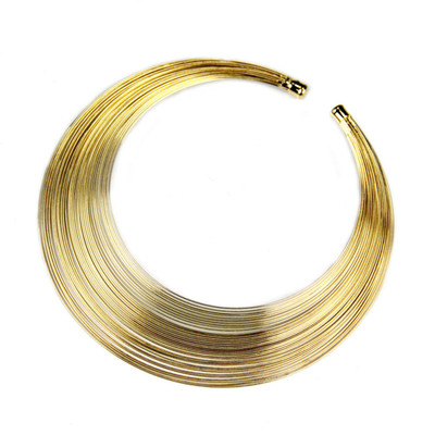 Indian Multilayer Metal Wire Torques Necklace For Women Acce