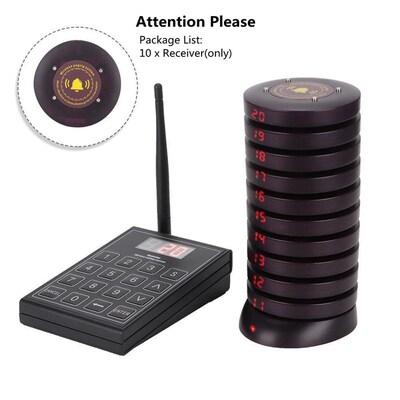 10PCS Restaurant Pager Wireless Calling Paging System Waiter
