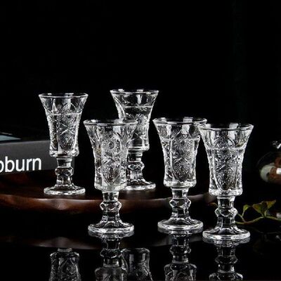 6PCS Mug Crystal Cup Shot Glass Cup High Spirits White Wine