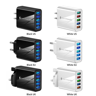 48w Luminous 5usb Mobile Phone Charger Portable 5 USB Port M