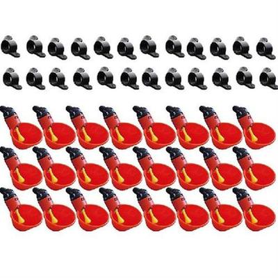 24Pcs Feed Automatic Bird Coop Poultry Chicken Fowl Drinker