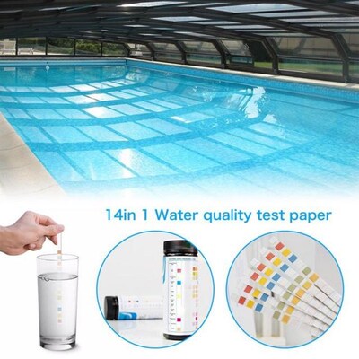 50 Strips 14 in 1 Swimming Pool Spa Water Test Strip PH Hard