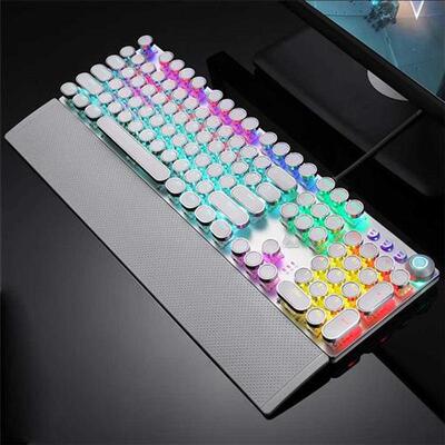 Gaming Keyboard Retro Wired Keyboard 104 key PC Keypad Gamer