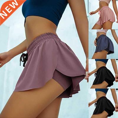 Women 2 In 1 Butt Scrunch Skirted Running orts Quick Dry F