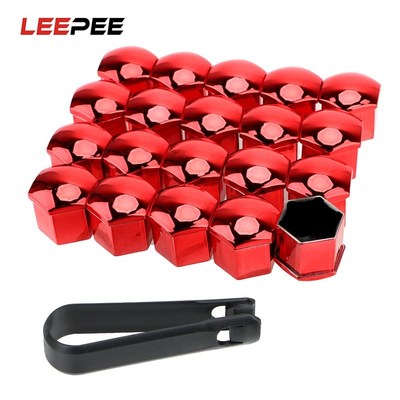 LEEPEE 17mm 20 Pcs Car Tyre Nut Anti-Rust Auto Hub Screw Cov
