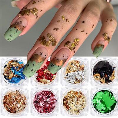 Gold Glitter Foil Sequins Flakes Irregular Glitter Aluminum