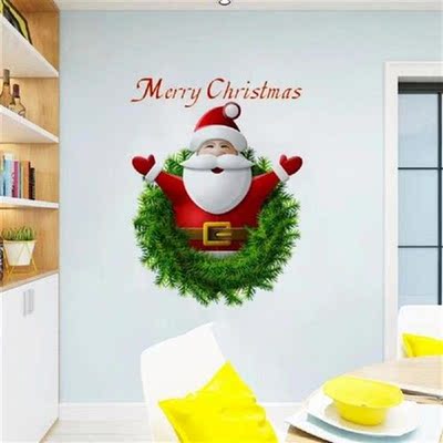 2 Styles Christmas Wreath Wall Stickers Window Glass Door