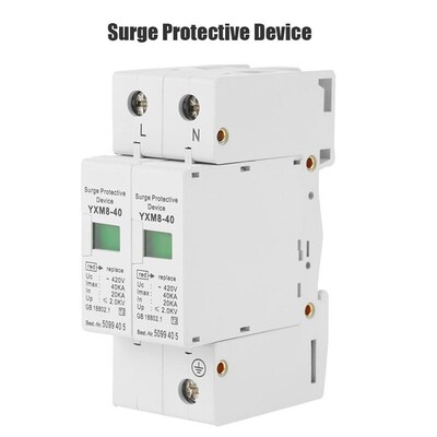 House Surge Protector AC SPD 2P 20KA~40KA 275V Protection Pr