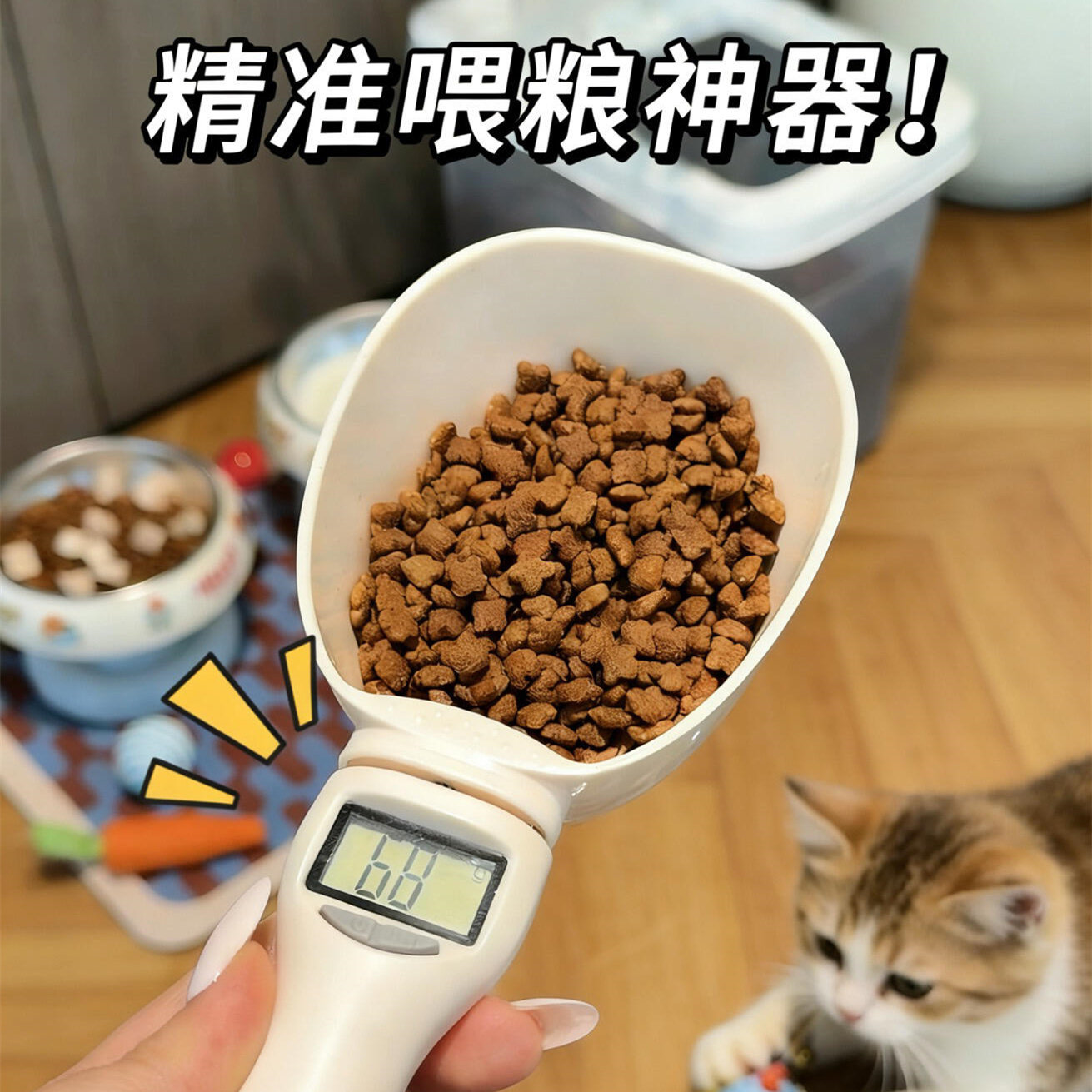 电子量勺秤猫狗食物称重计量勺数字显示宠物精准喂粮神器养猫好物